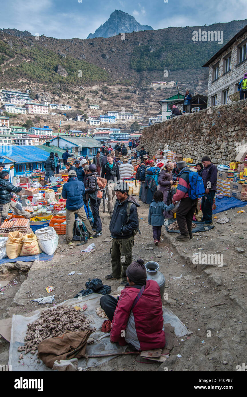 Namche Bazaar And Market And Nepal Stock Photos & Namche Bazaar And ...