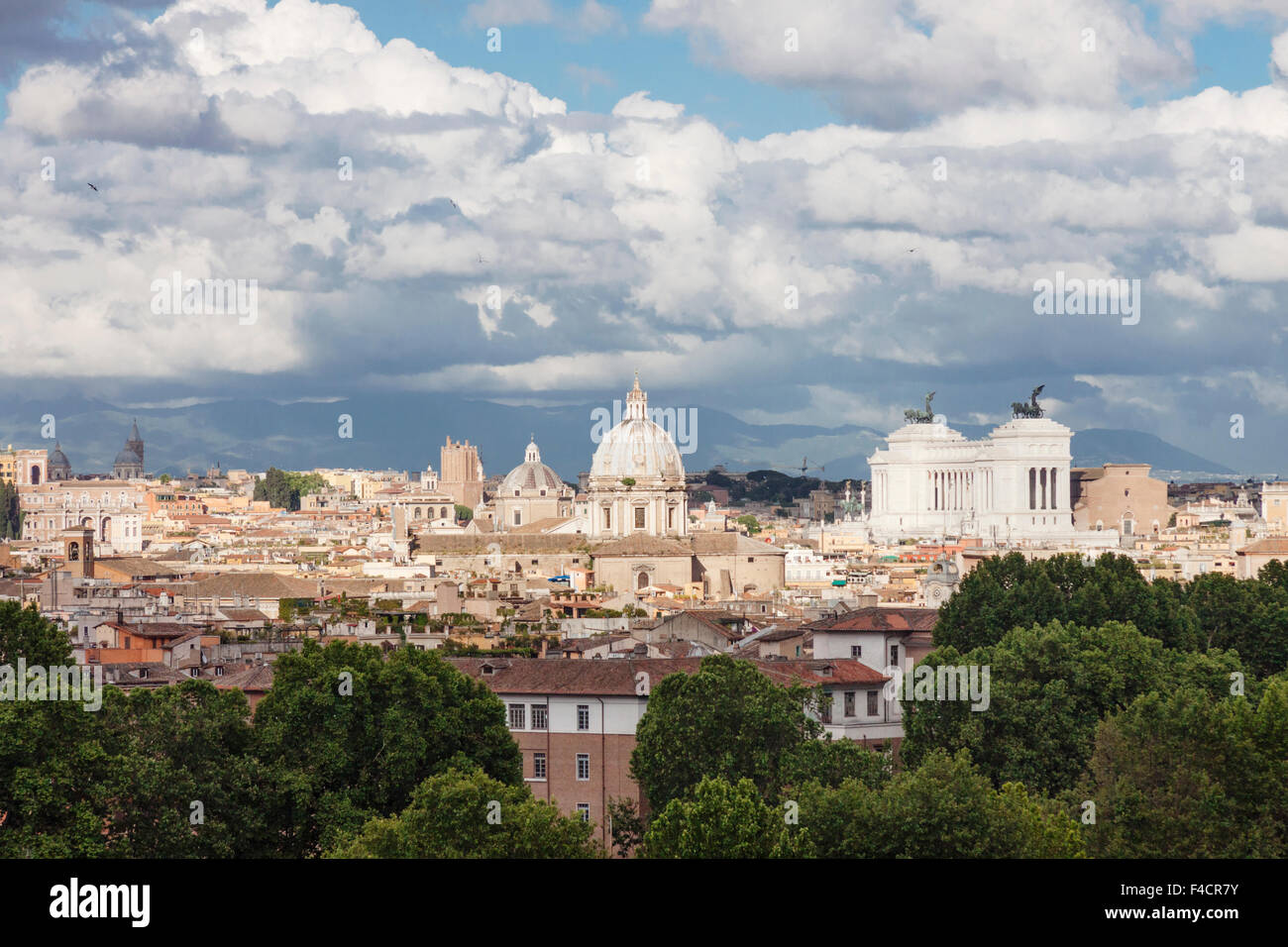 Overview of Central Rome from Janiculum Hill. Rome, Italy Stock Photo ...