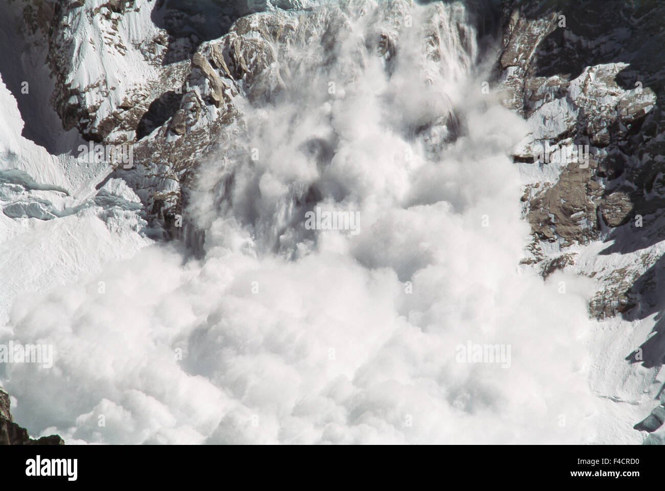 Nepal, Avalanche in mountain (Large format sizes available Stock Photo ...