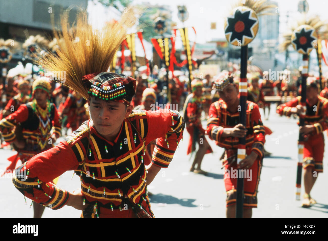 Philippines, Cebu, Sinulog. people performing on street. (Large format ...