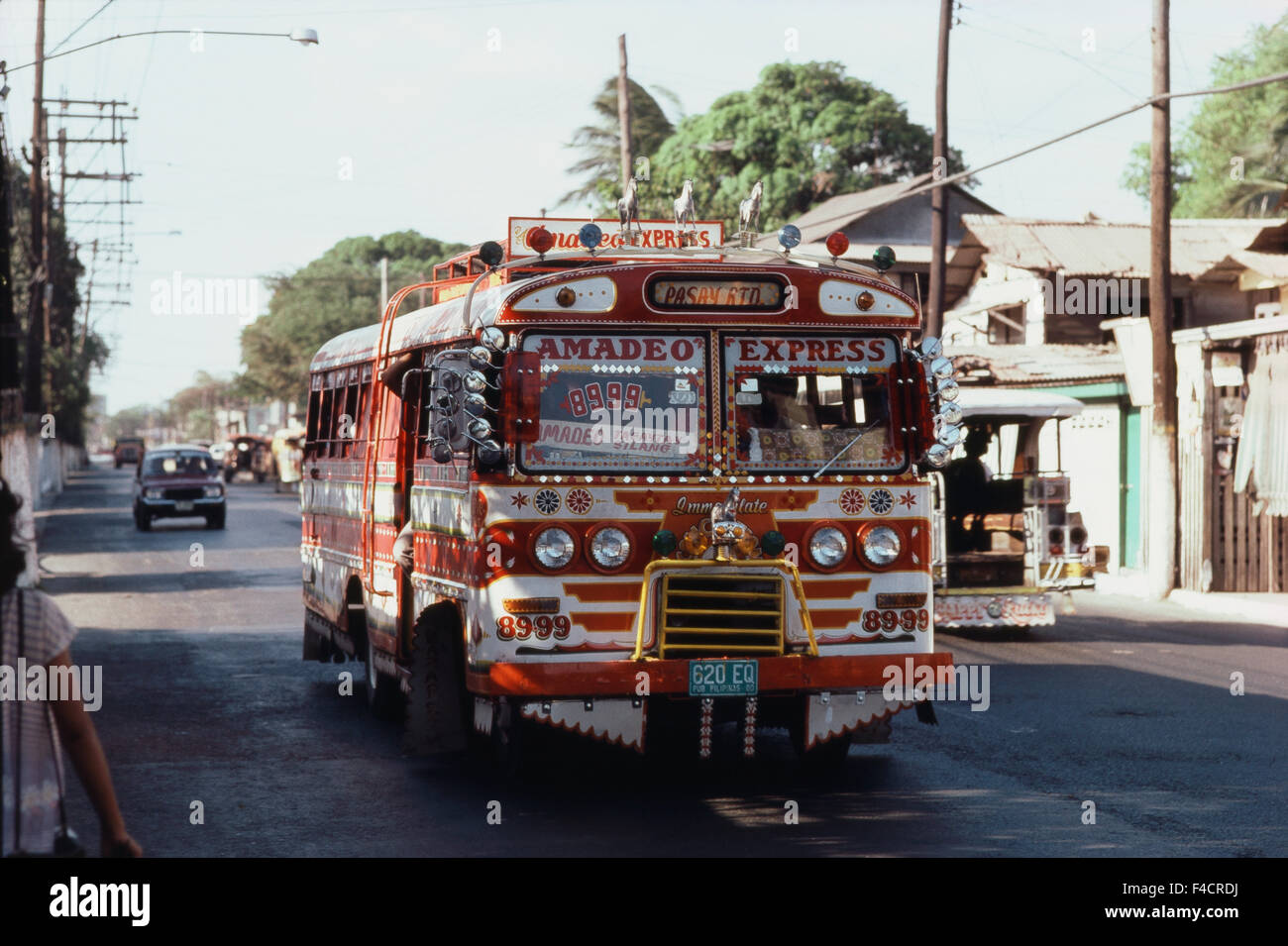 Philippines, Manila. bus on street. (Large format sizes available Stock ...