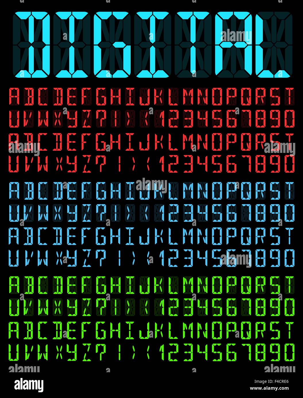 Liquid crystal display digital numbers Stock Vector Images - Alamy