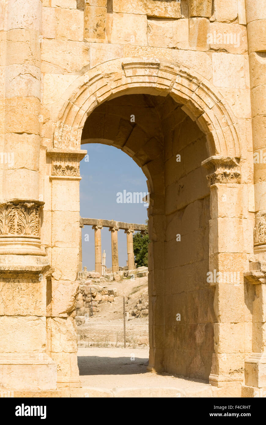 South Gate, Jerash, Jordan. Once the Roman Decapolis city of Gerasa ...