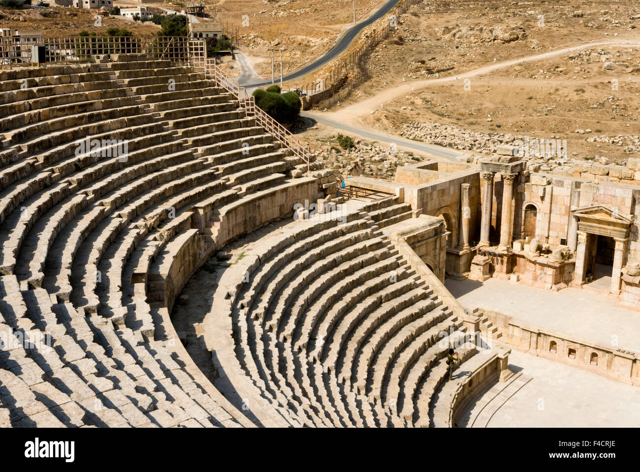 South Theatre, Jerash, Jordan. Once the Roman Decapolis city of Gerasa ...