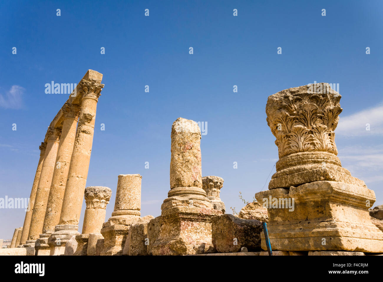 The Cardo, Colonnaded Street, Jerash, Jordan. Once the Roman Decapolis ...