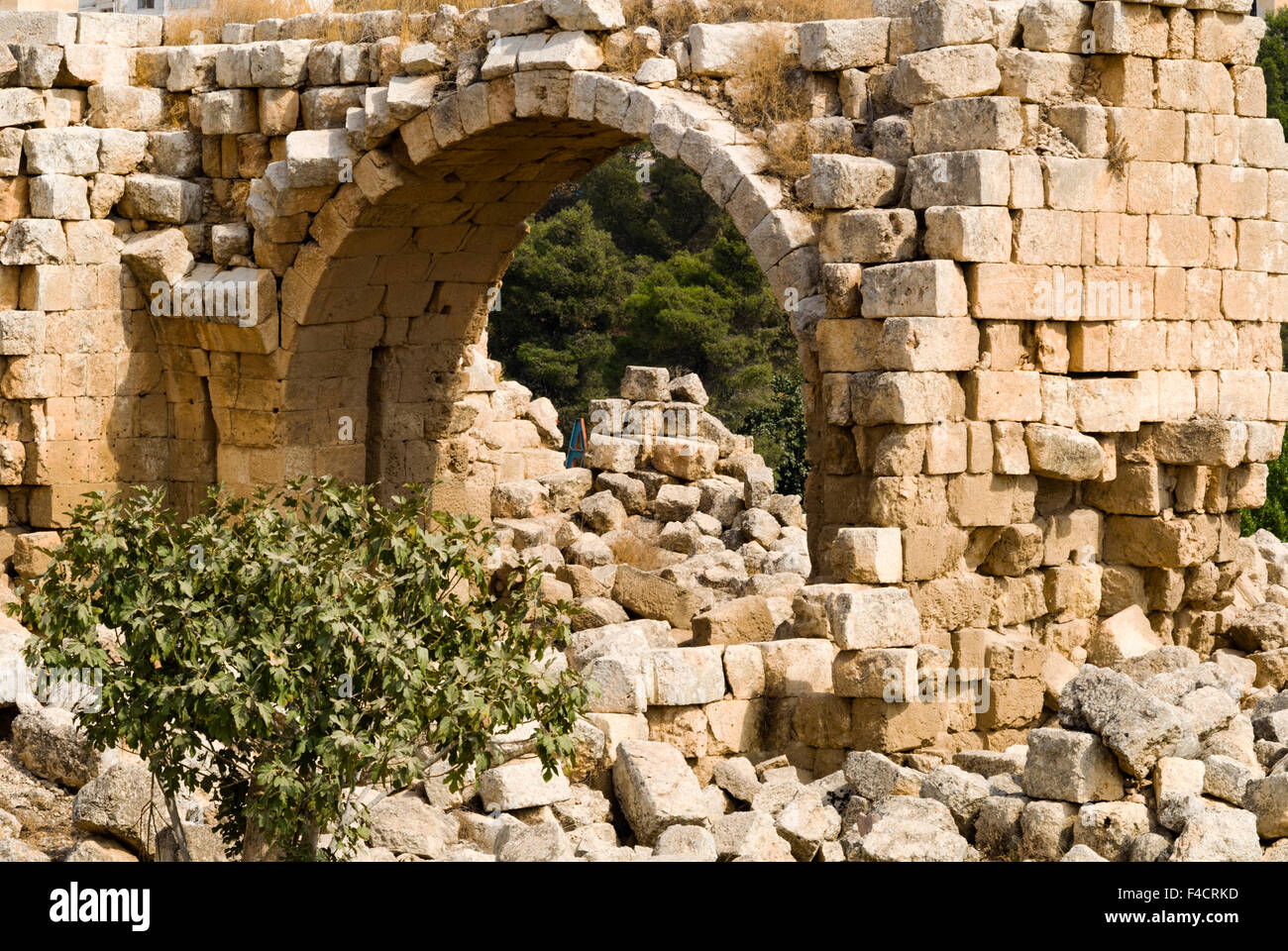 Ruins of the West Bath, Jerash, Jordan. Once the Roman Decapolis city ...