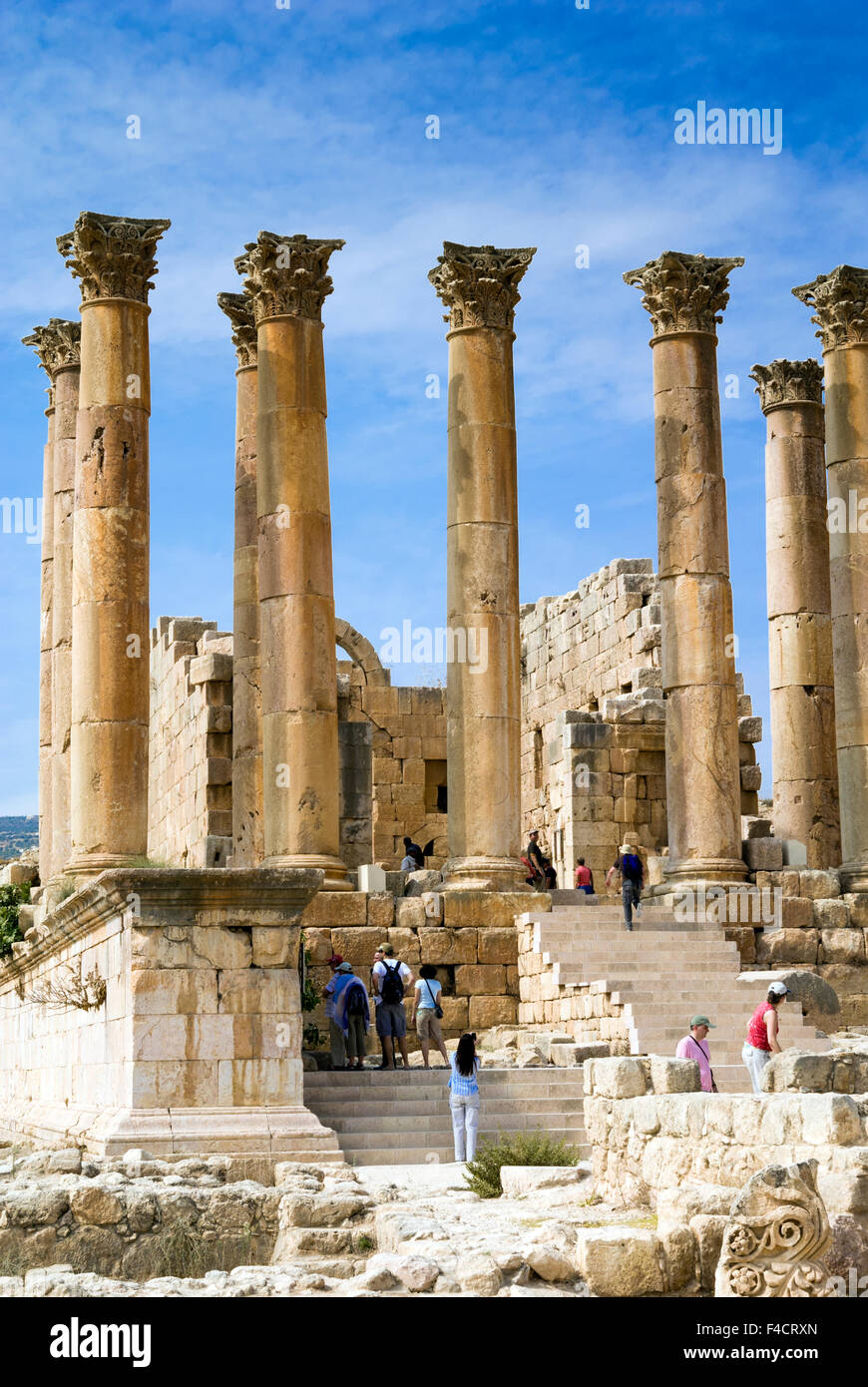 The Temple of Artemis, Jerash, Jordan. Once the Roman Decapolis city of ...