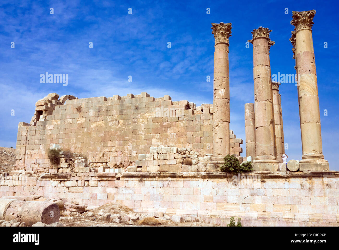 The Temple of Artemis, Jerash, Jordan. Once the Roman Decapolis city of ...