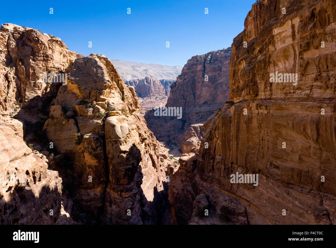 Landscape from the path to the Monastery, Petra Valley, Wadi Musa ...