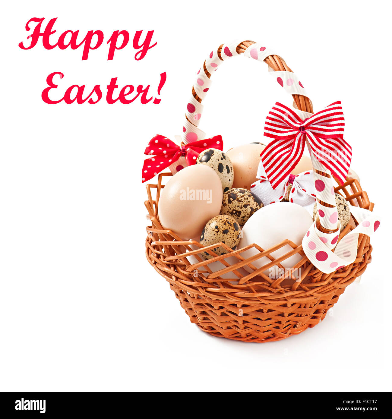 Decorated basket easter eggs Cut Out Stock Images & Pictures - Alamy
