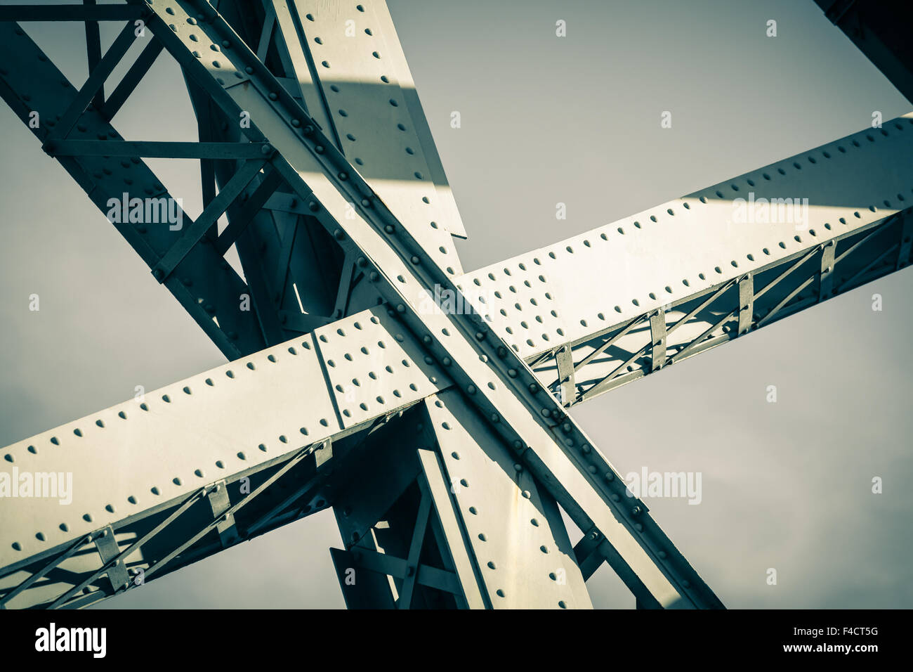 Modern Bridge frame closeup. Filtered image Stock Photo - Alamy