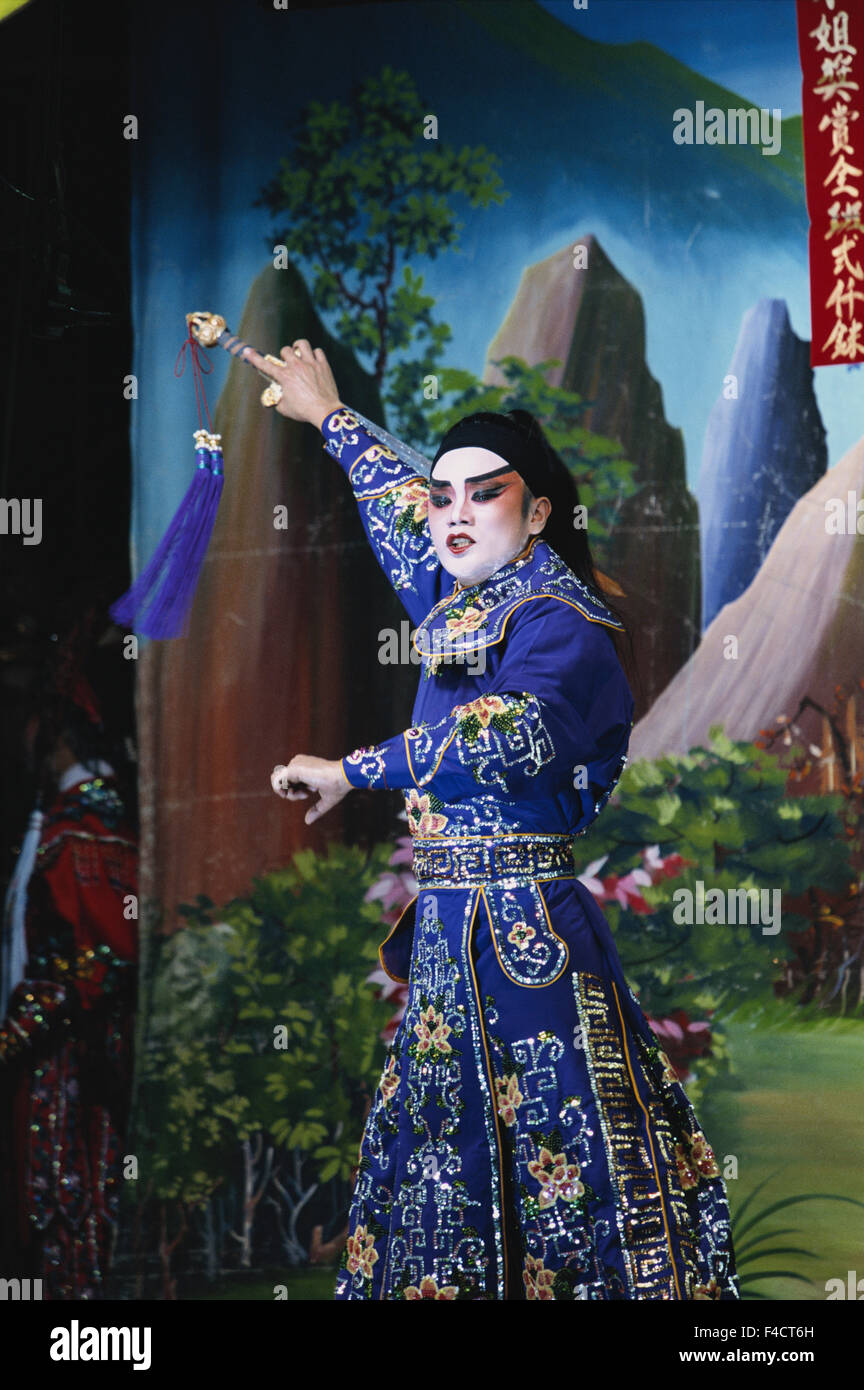 Thailand, Bangkok, Chinese Opera performing on stage. (Large format ...