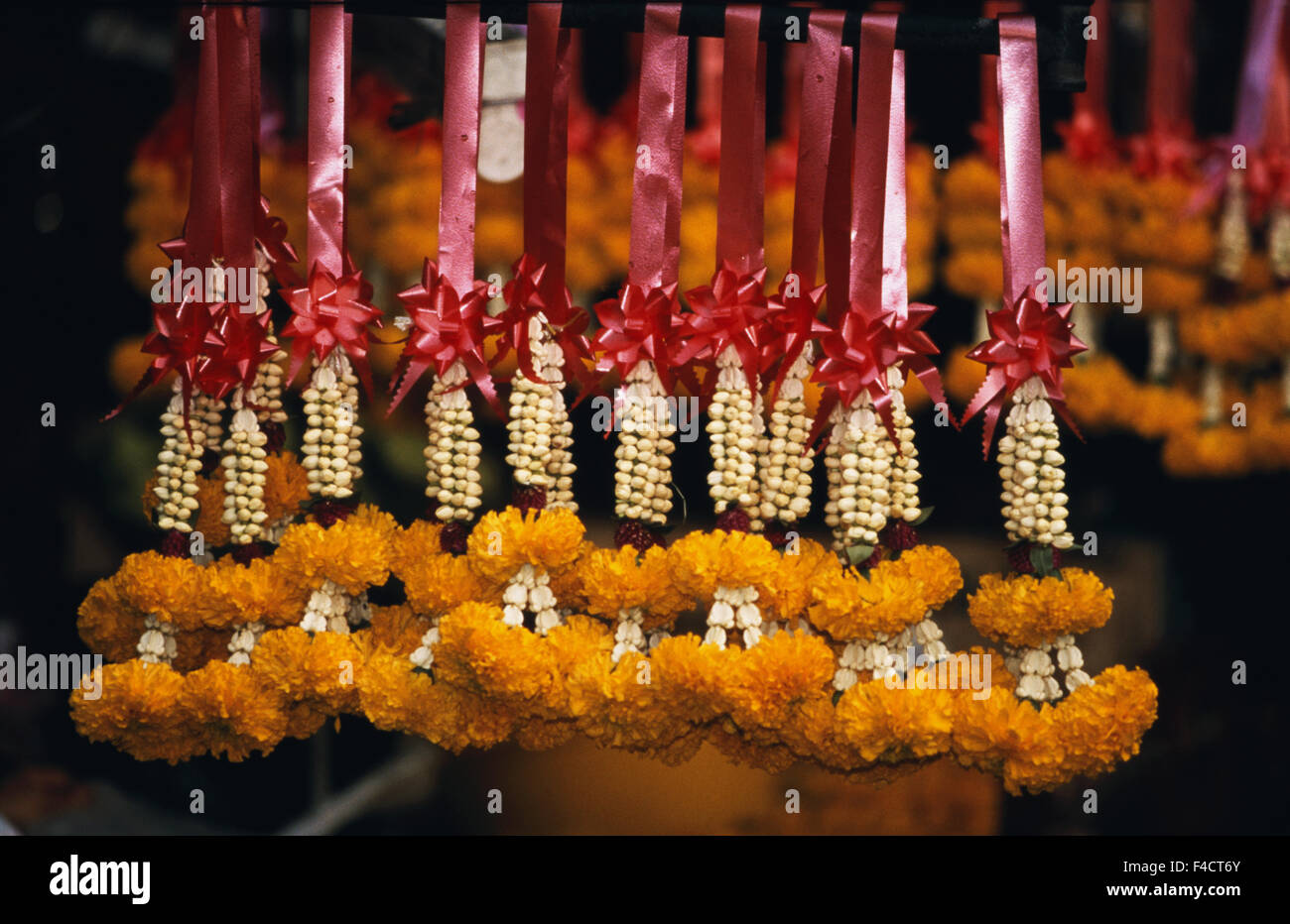 Thailand, Buddhist prayer flowers. (Large format sizes available Stock ...