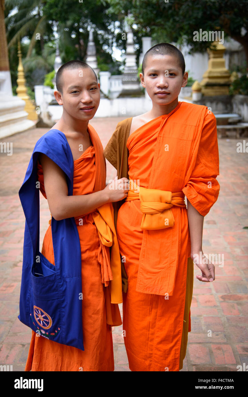 Laos, Luang Prabang. Two young monks. (Large format sizes available Stock Photo - Alamy