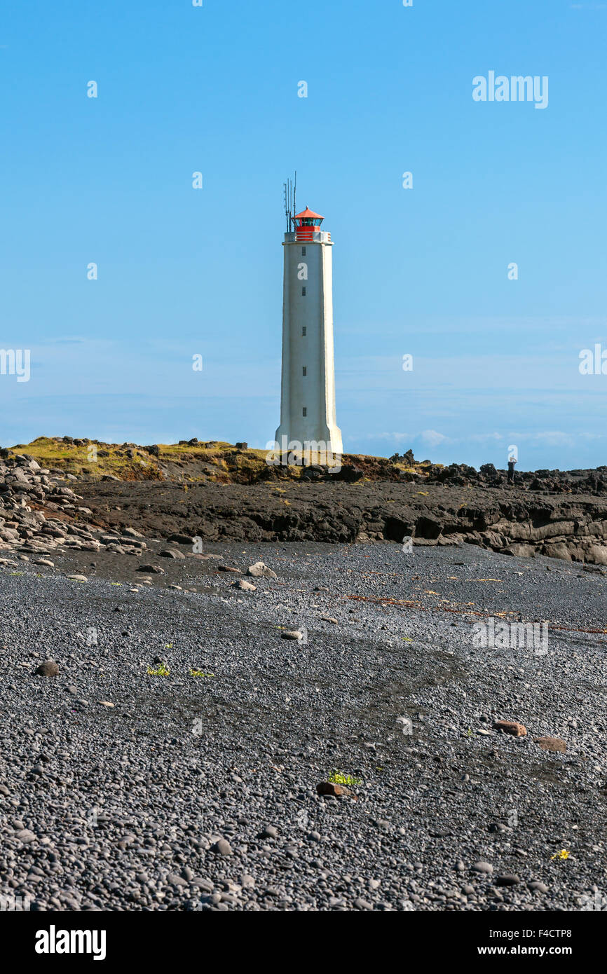 Lighthouse on West Coast of Iceland at sunny weather. Vertical shot ...