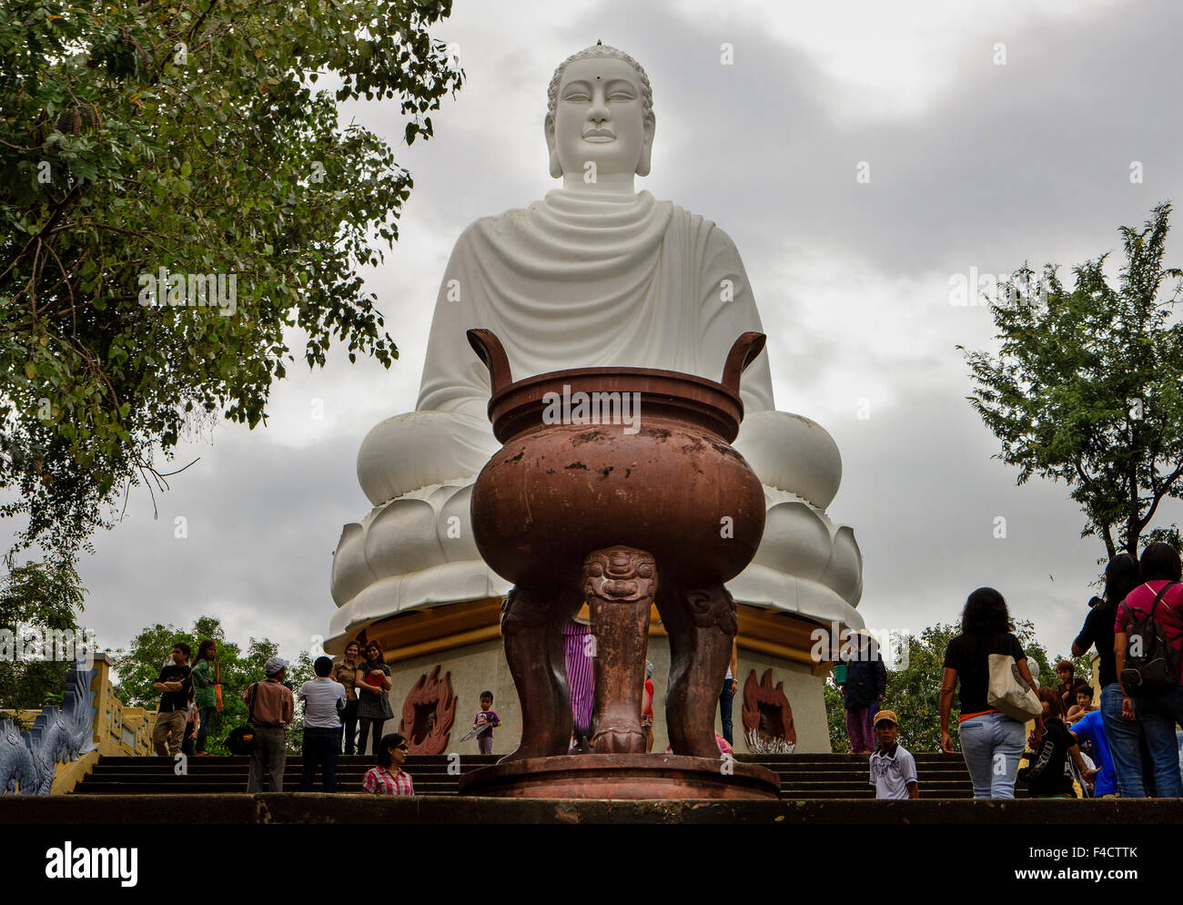 White Buddha at Long Son Pagoda, Nha Trang. Vietnam, Indochina, South ...