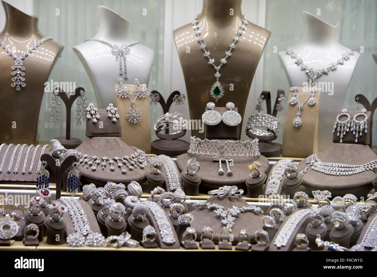 Asia, Turkey, Istanbul. Grand Bazaar (aka Kapalicarsi). High end white ...