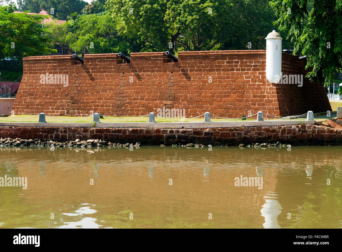 Portuguese fort and Melaka river, a UNESCO World heritage site, Malacca ...