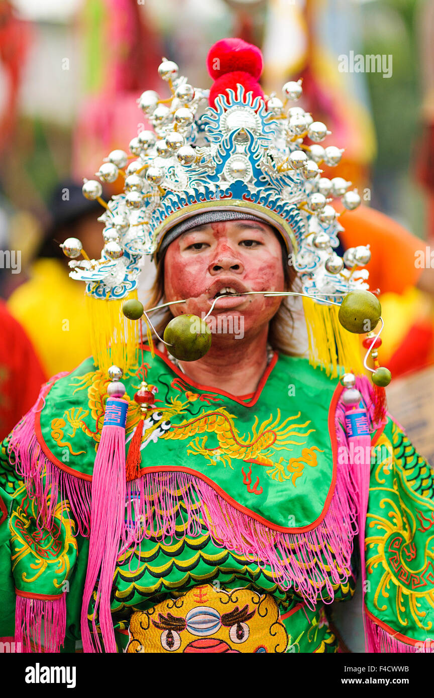 West Kalimantan, Indonesia-February 24, 2013 : The shaman Sticking ...