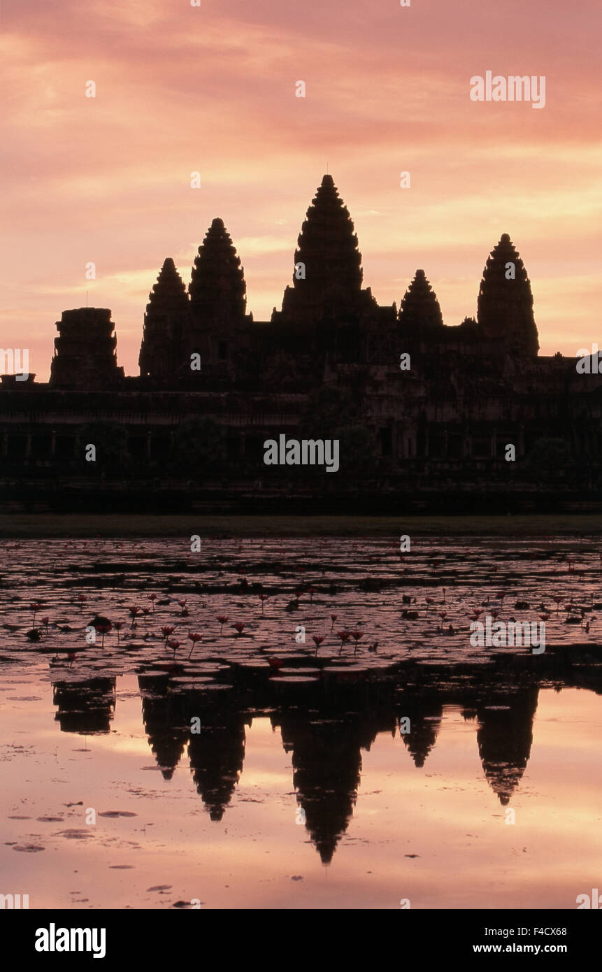 Cambodia, Siem Reap, Angkor. Angkor Wat at sunset. (Large format sizes ...