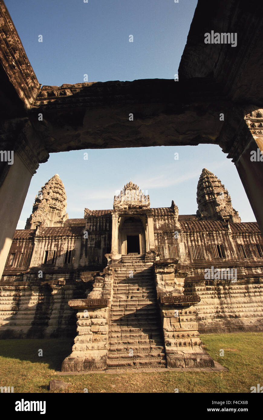 Cambodia, Sien Reap, Angkor, 12th century Angkor Wat Eastern Detail ...