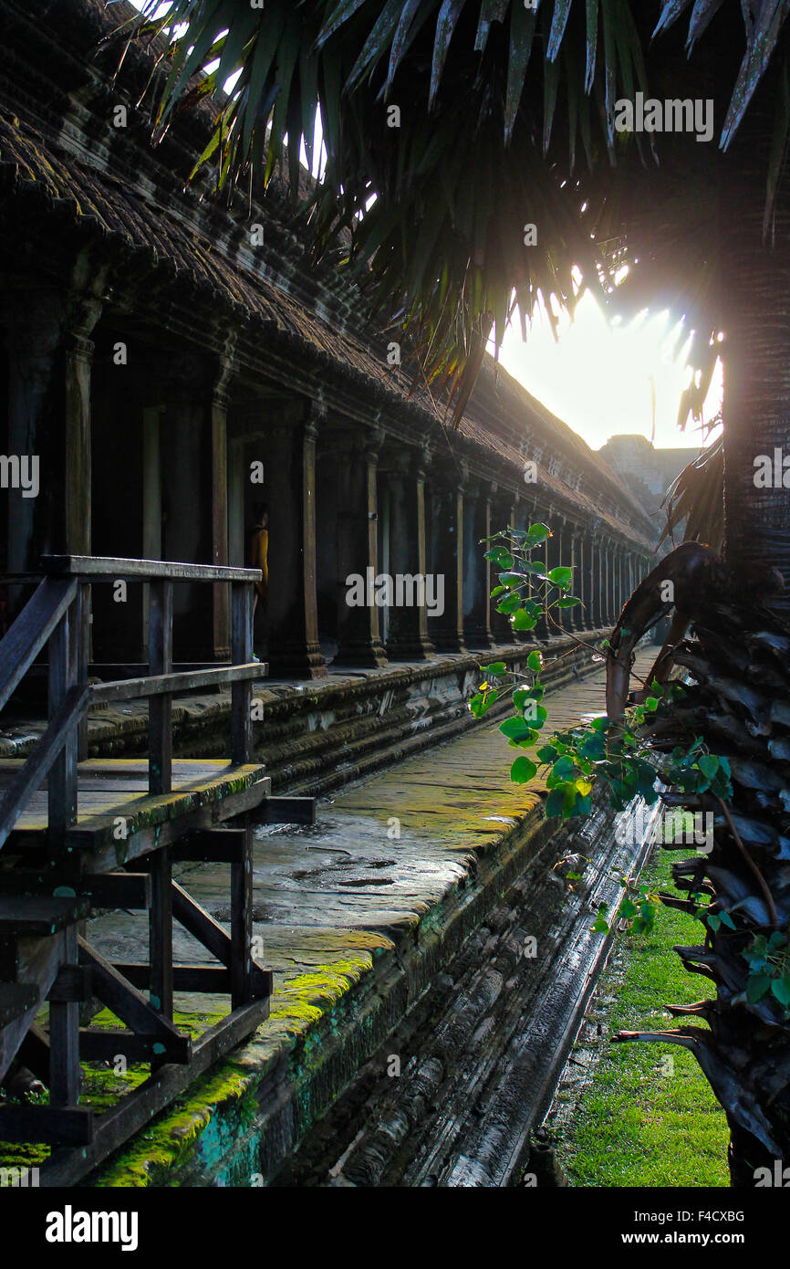 Columns and Mass at Angkor Wat Stock Photo - Alamy