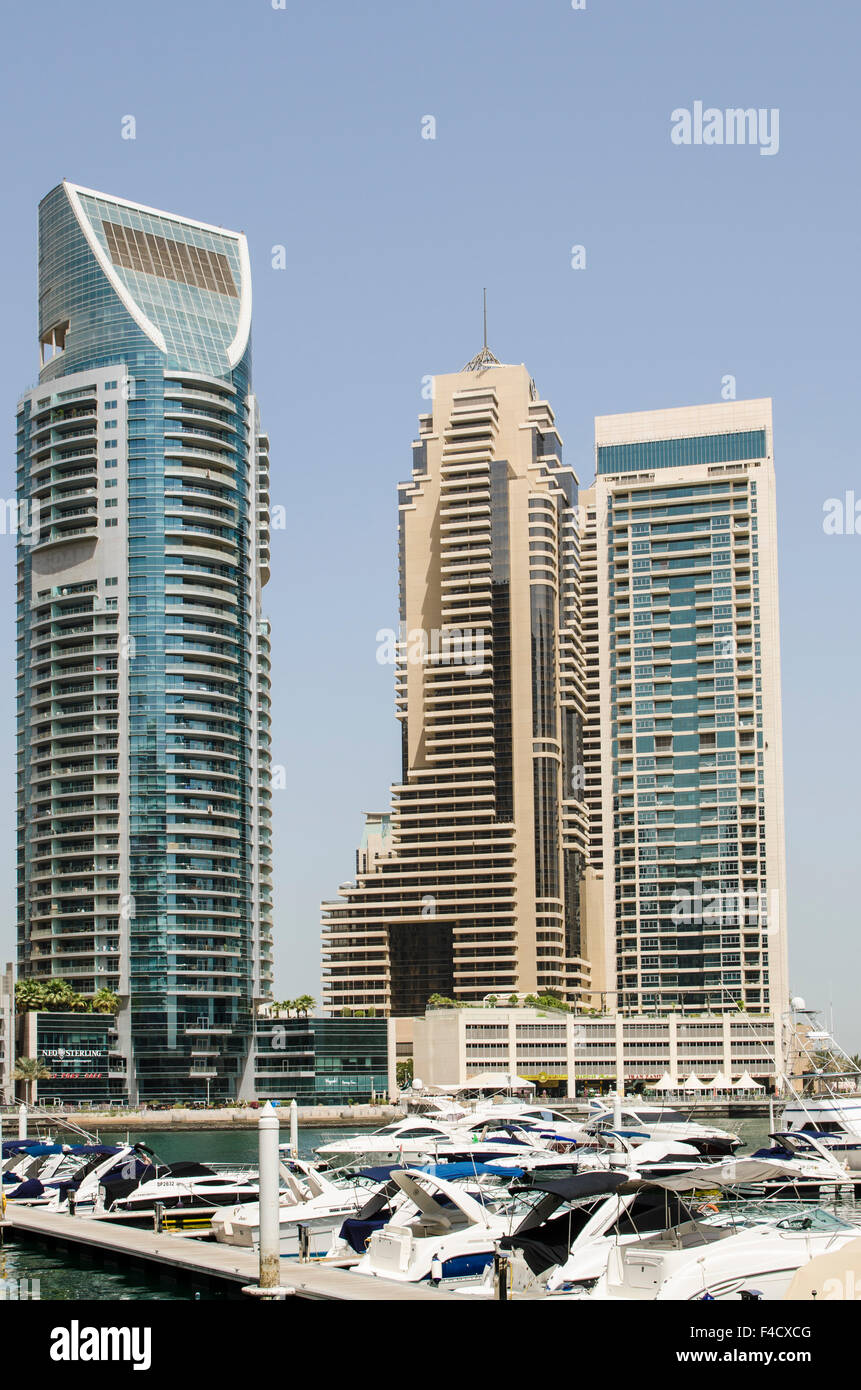 Buildings around the Dubai Marina, Dubai, United Arab Emirates Stock ...