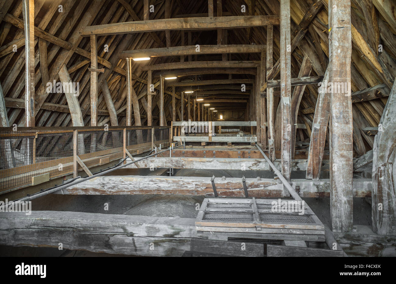 Loft at Salisbury cathedral, a medieval thirteenth century gothic ...