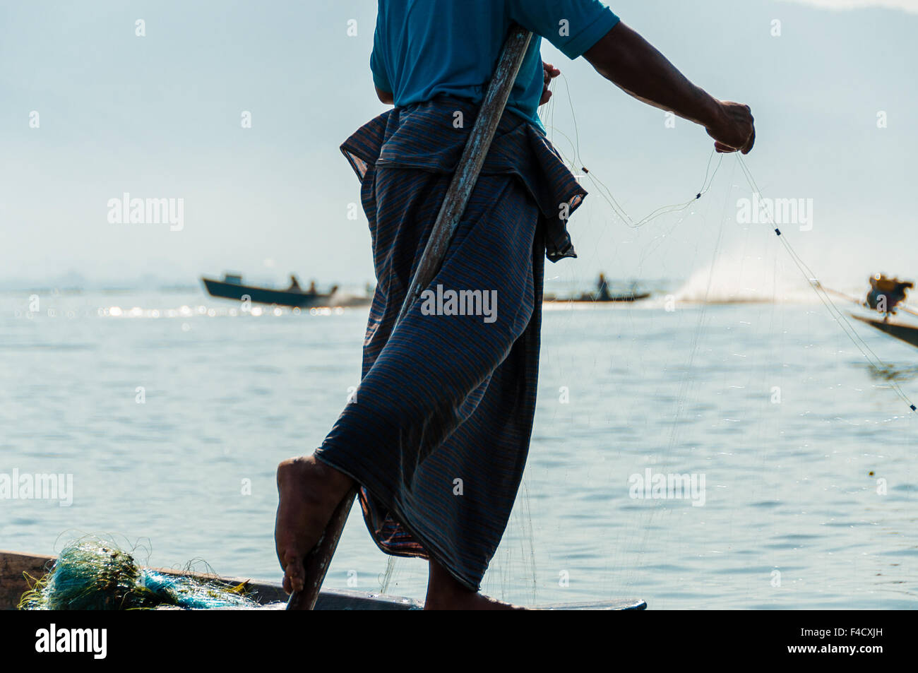 Beautiful lake landscape fisherman hi-res stock photography and images ...
