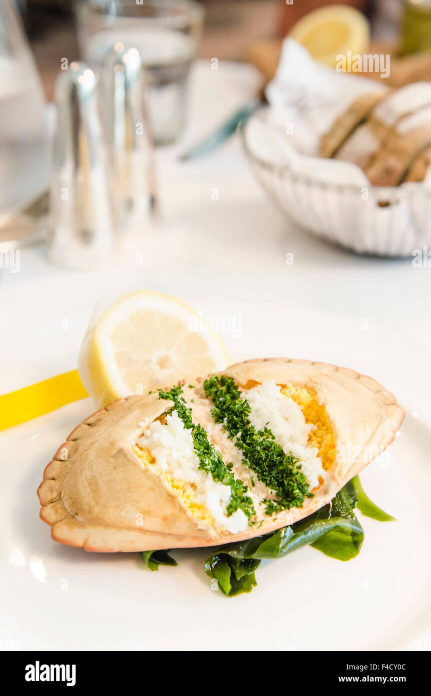 Dressed Cornish Crab at Alfies Restaurant in the Jumeirah Emirates ...