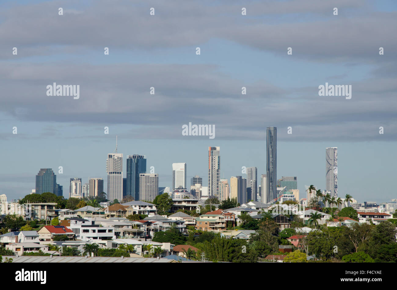 Australia, Queensland, capital city of Brisbane. Downtown city skyline ...