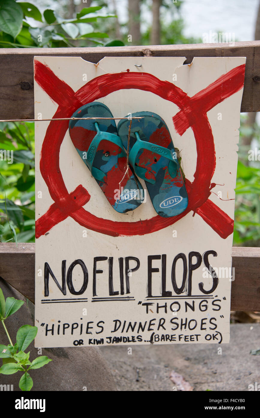 Australia, Daintree River, No flip flops sign. (Large format sizes ...