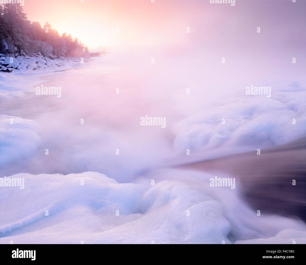 Frozen river, blurred motion Stock Photo - Alamy