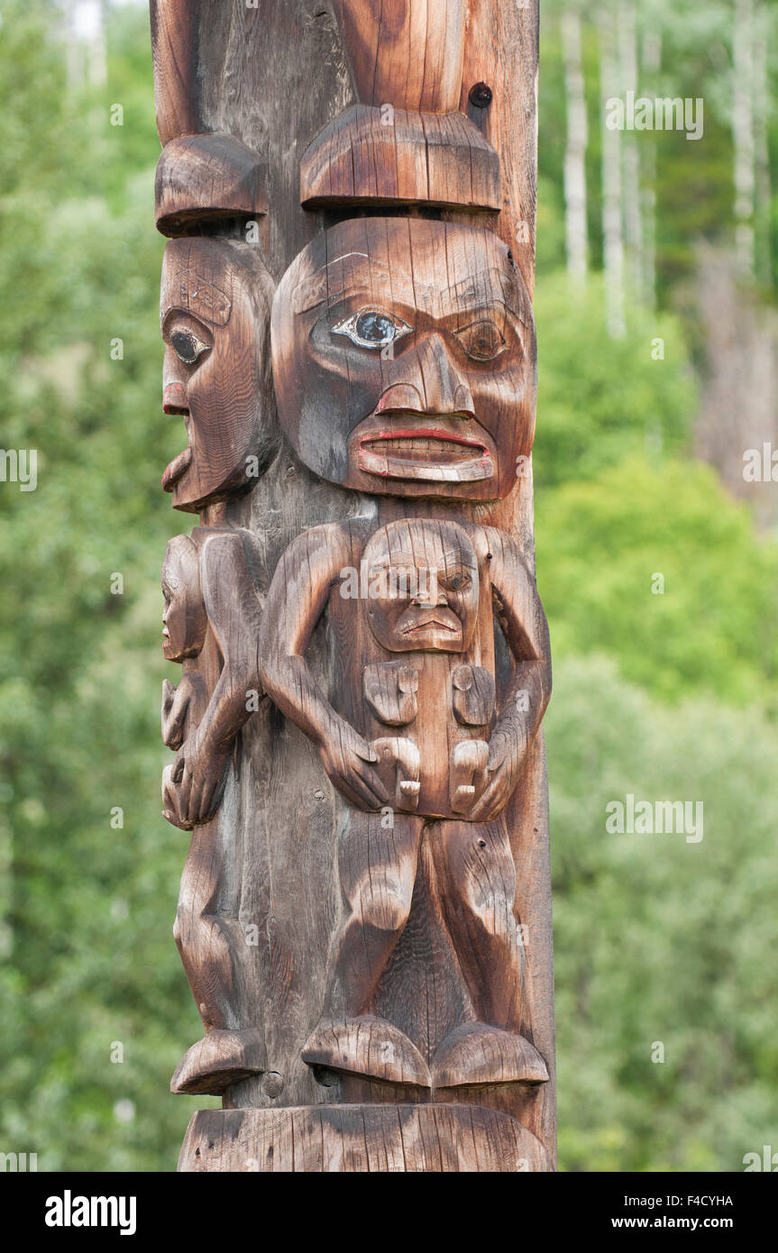 Gitanyow totem poles hi-res stock photography and images - Alamy