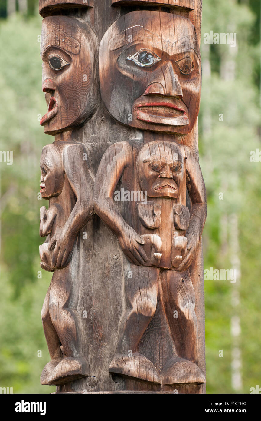 Totem poles gitanyow museum kitwancool hi-res stock photography and ...