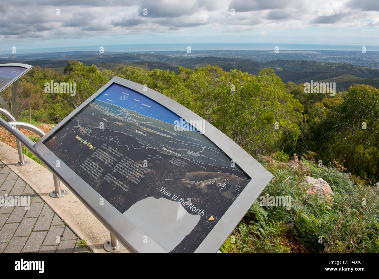 Australia, Adelaide. Mountain top view of Adelaide from Mount Lofty ...