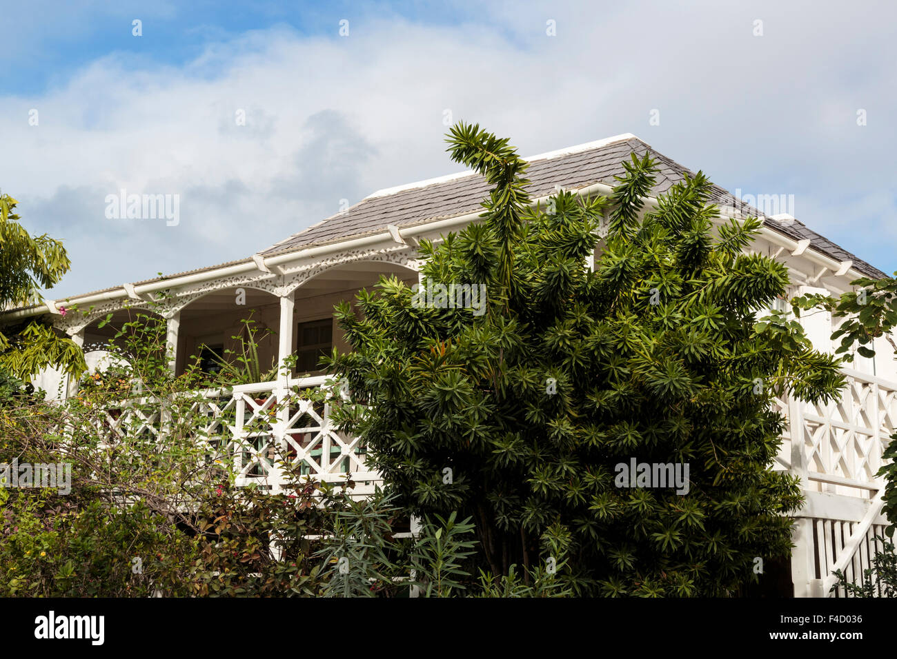 Caribbean, Anguilla. Traditional Anguilla home with colonial style ...