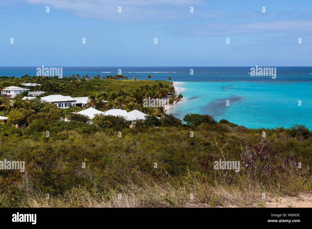 Caribbean, Anguilla. View of ocean from hill Stock Photo - Alamy