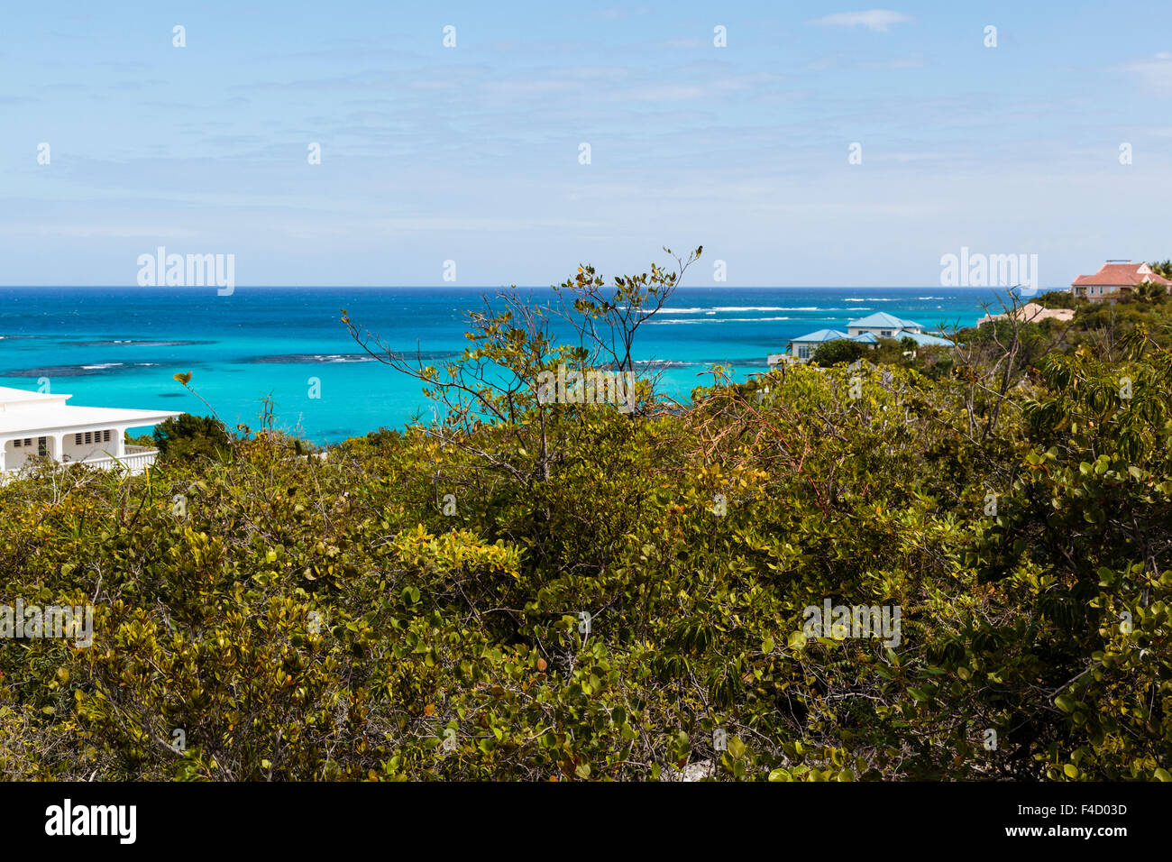 Caribbean, Anguilla. View of ocean from hill Stock Photo - Alamy