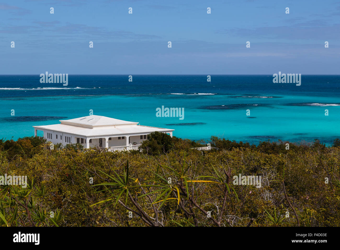 Caribbean, Anguilla. View of ocean from hill Stock Photo - Alamy