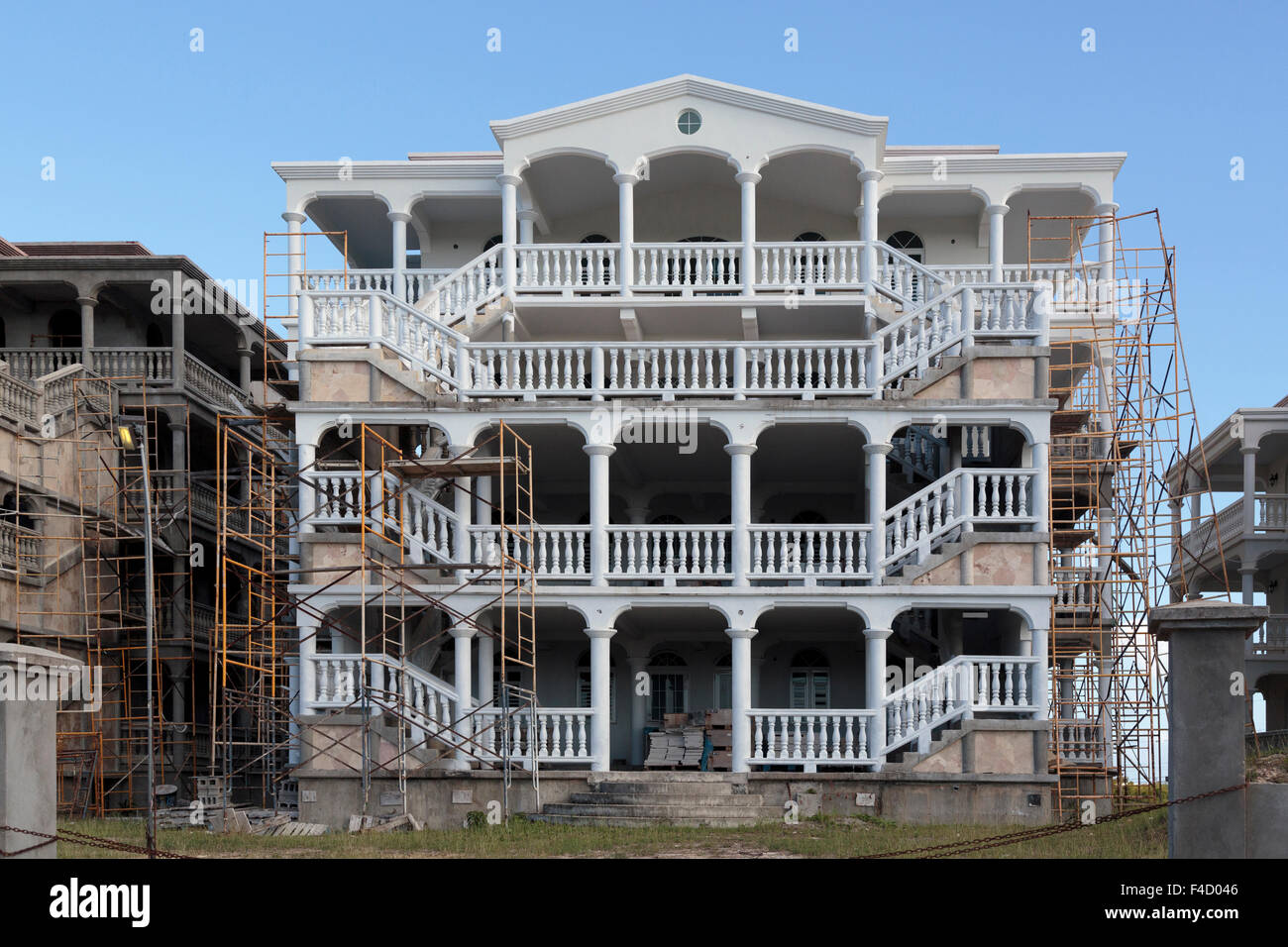 Caribbean, Anguilla. Structure being built on beach Stock Photo - Alamy