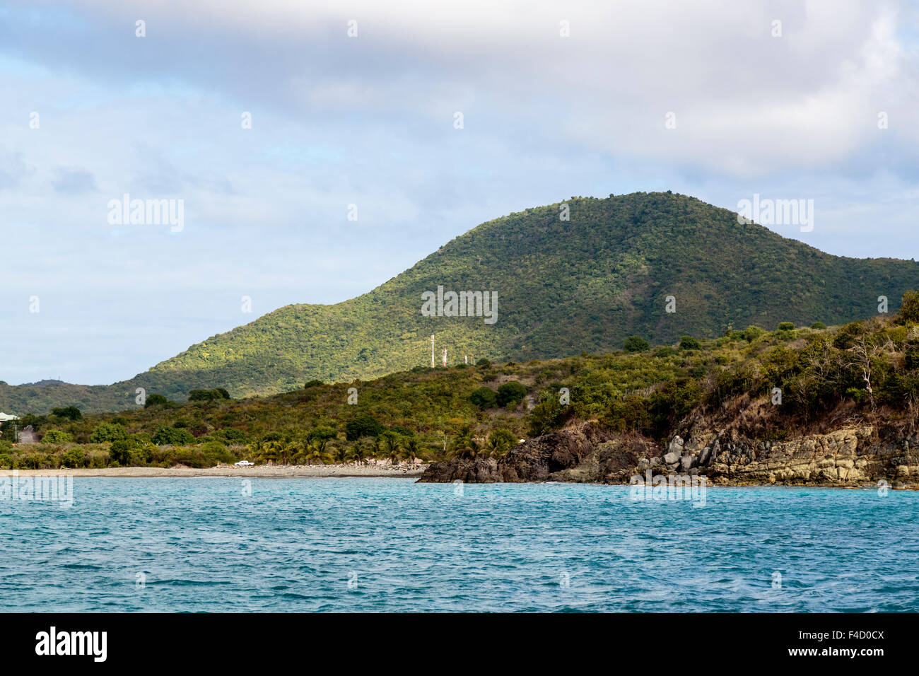 Caribbean, Anguilla. View of hillside above bay Stock Photo - Alamy