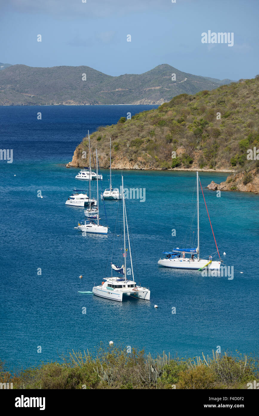 Caribbean, British Virgin Islands, Norman Island. Catamarans and ...