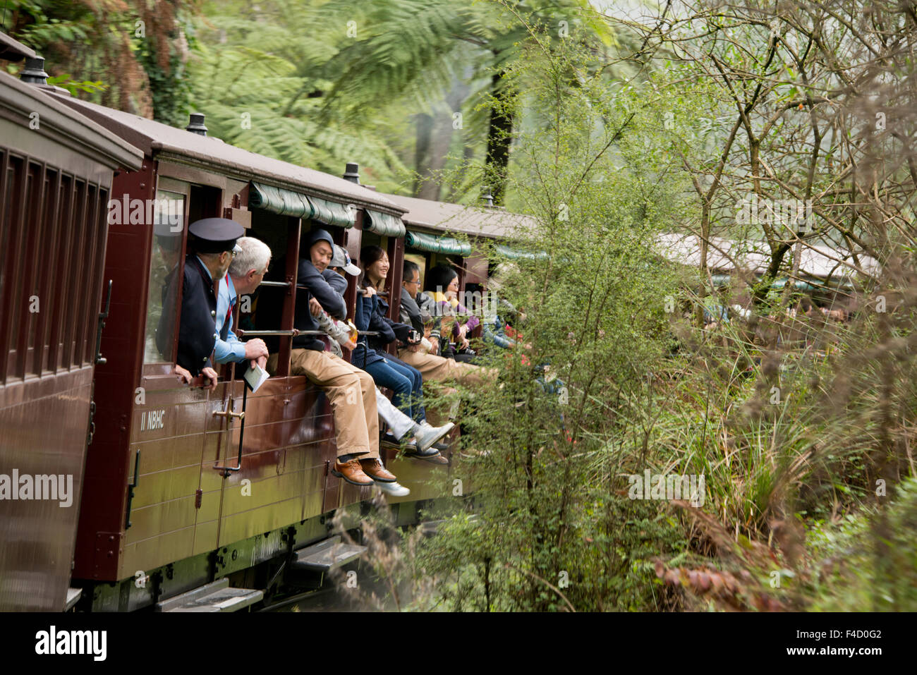 Australia, Dandenong Ranges. Puffing Billy, historic vintage steam ...