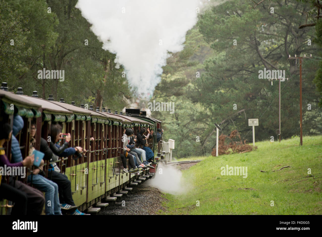 Australia, Dandenong Ranges. Puffing Billy, historic vintage steam ...