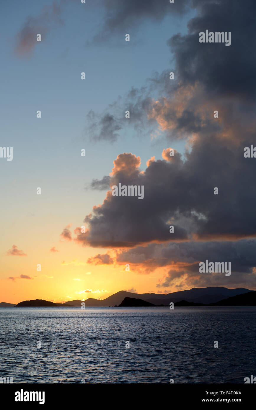 Caribbean, British Virgin Islands, Peter Island. Sunset over Key Point ...