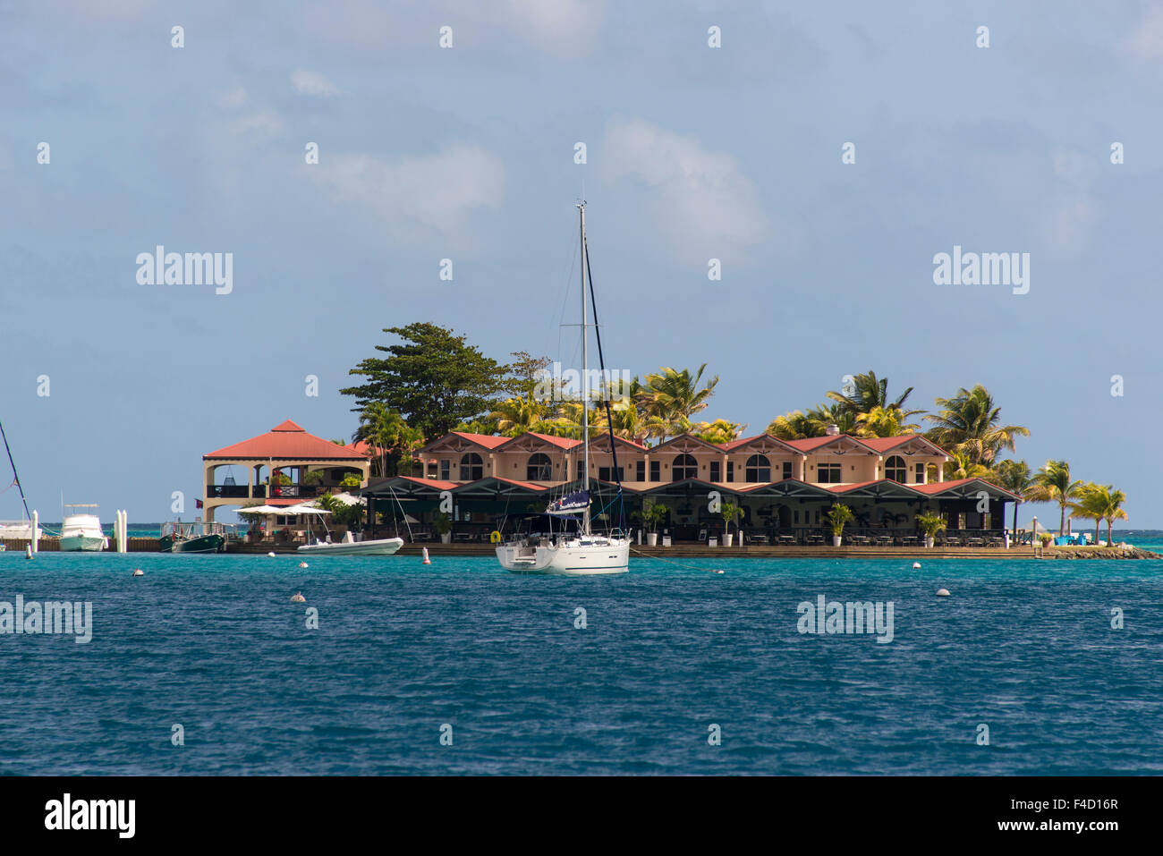 BVI, Virgin Gorda Sound, Saba Rock Resort Stock Photo - Alamy