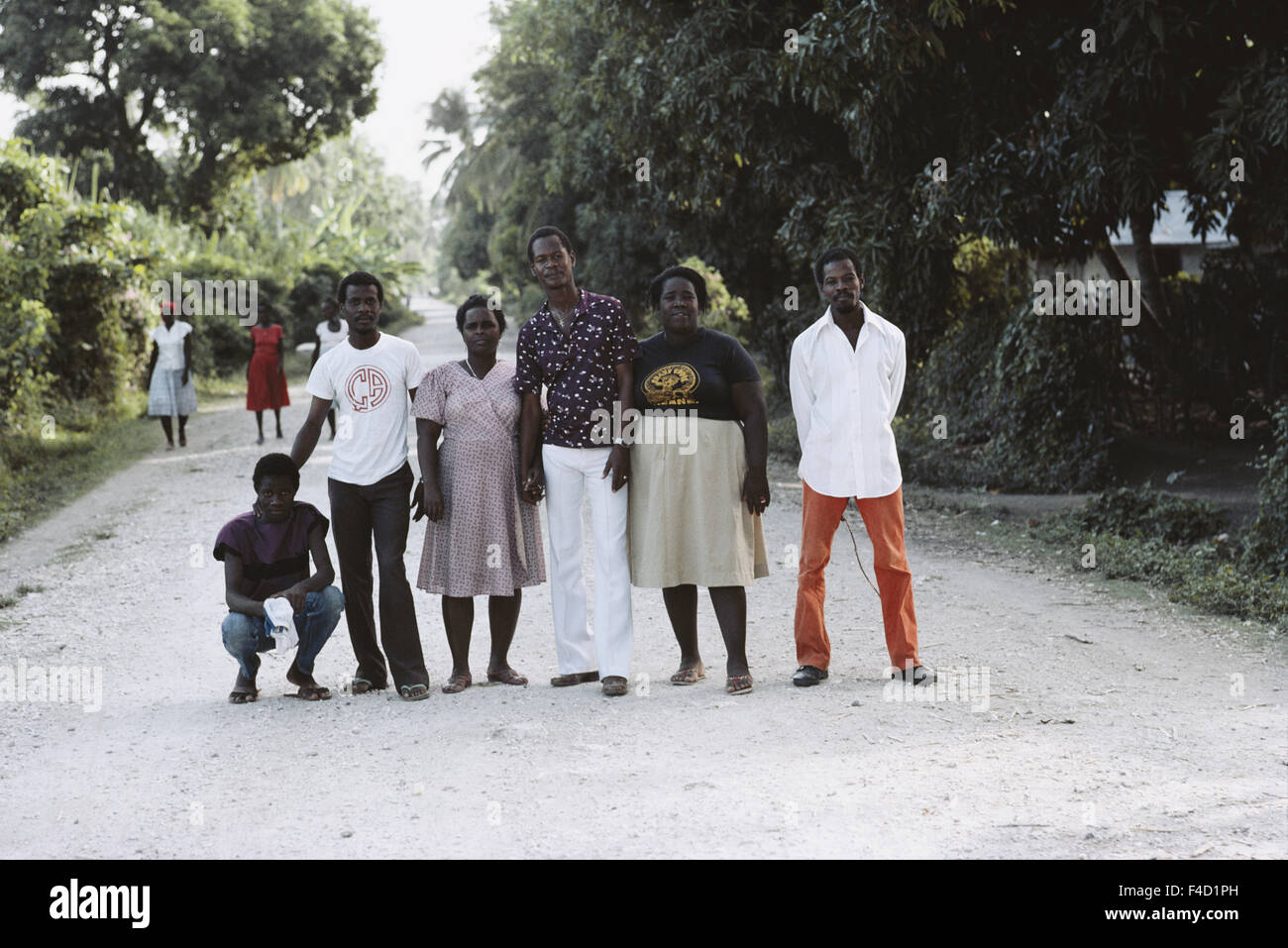 Haiti. family standing on road. (Large format sizes available Stock ...