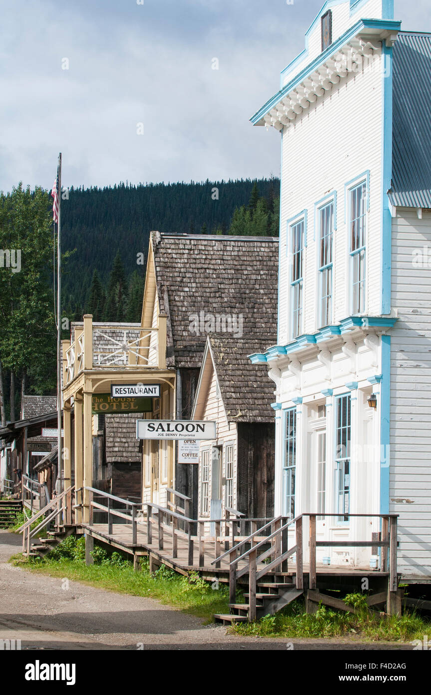 Main street in historic old gold town Barkerville, British Columbia ...