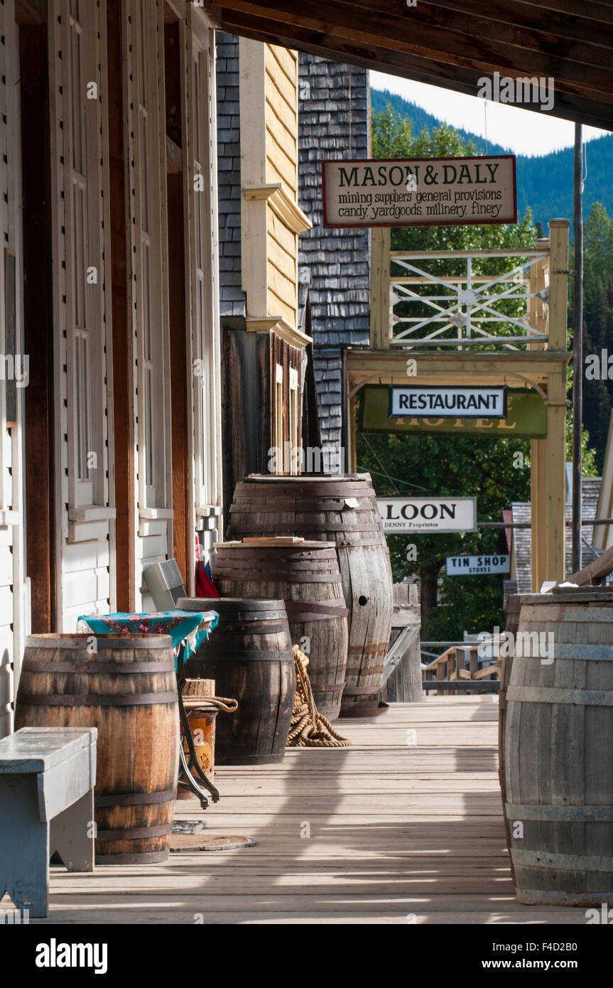 Main street in historic old gold town Barkerville, British Columbia ...